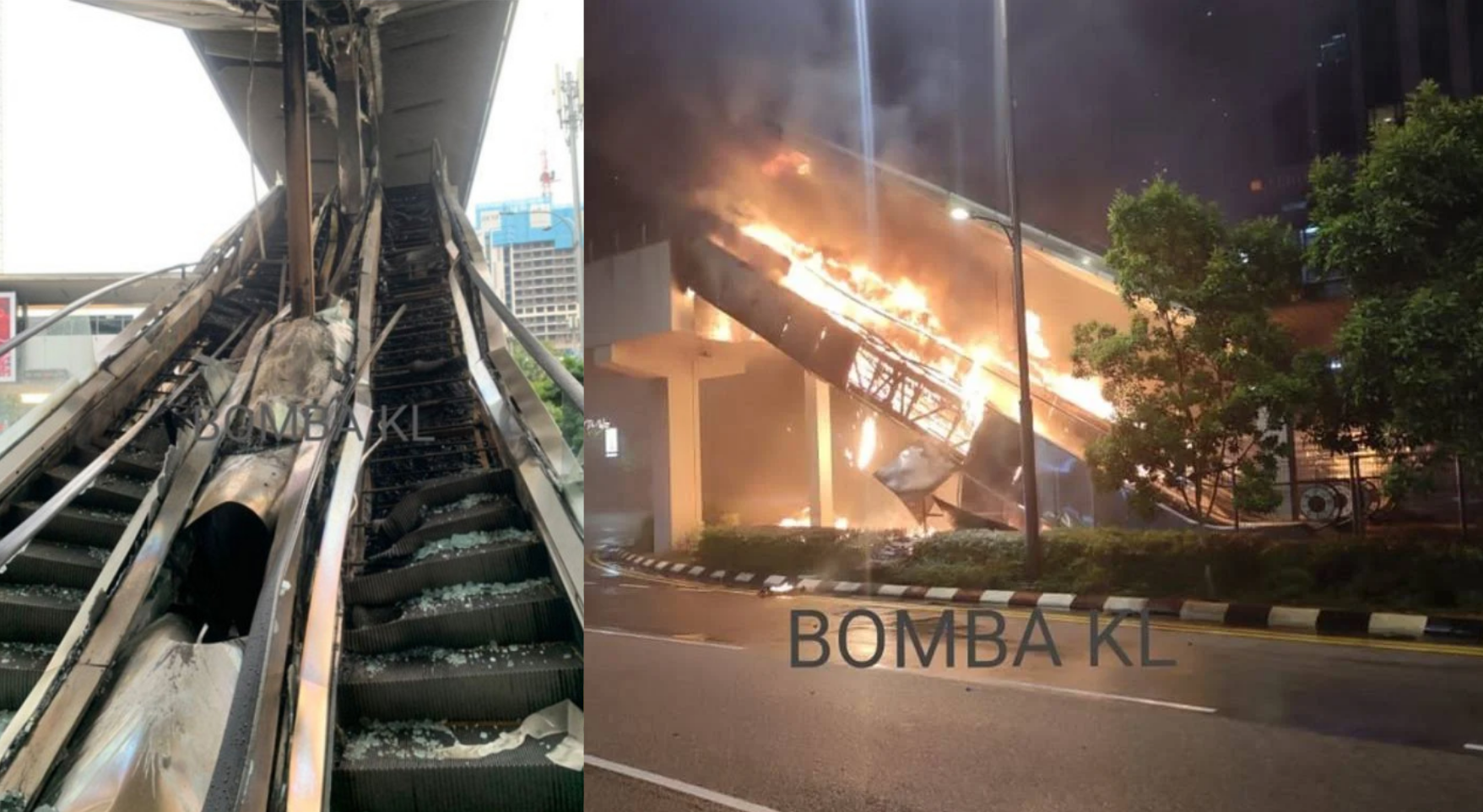Early Morning Wake Up As LRT Station Escalators Caught On Fire • MYC ...