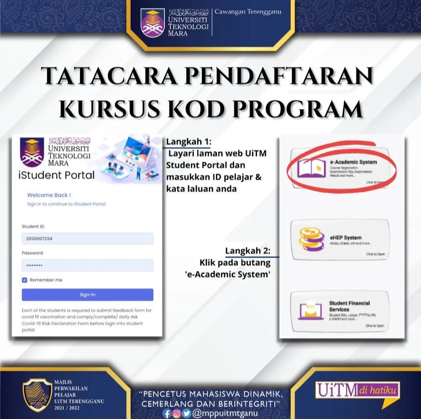 PENDAFTARAN KURSUS KOD PROGRAM • MYC! Malaysian Youth Community